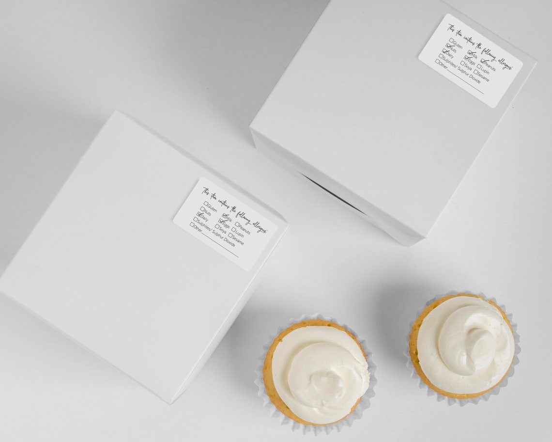 Allergen Information Stickers – Cake Box Food Labels - Etsy UK