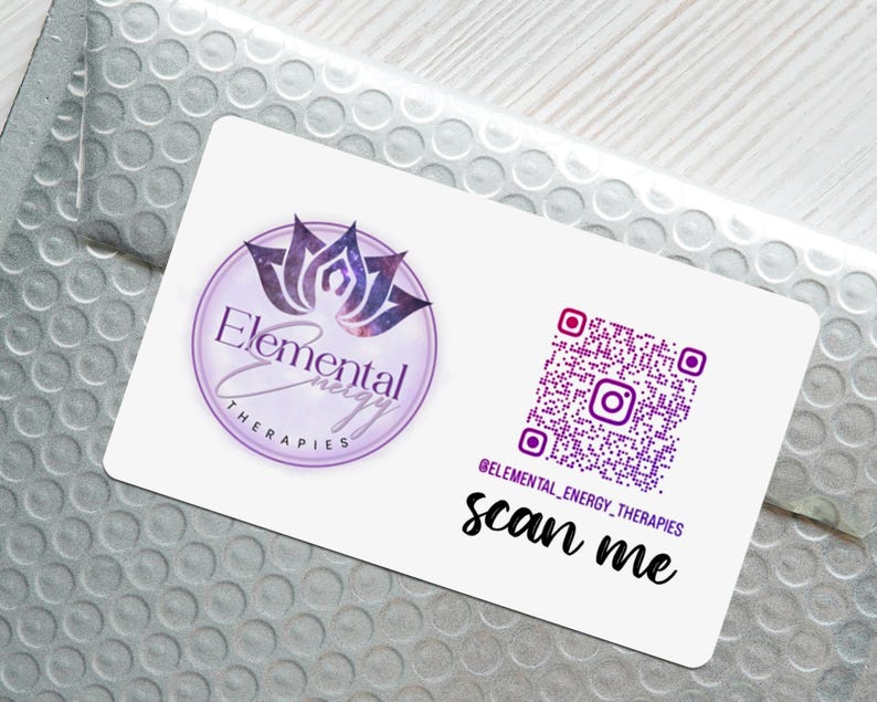 Custom Logo & QR Code Stickers - Rectangle Social Media Labels - Etsy