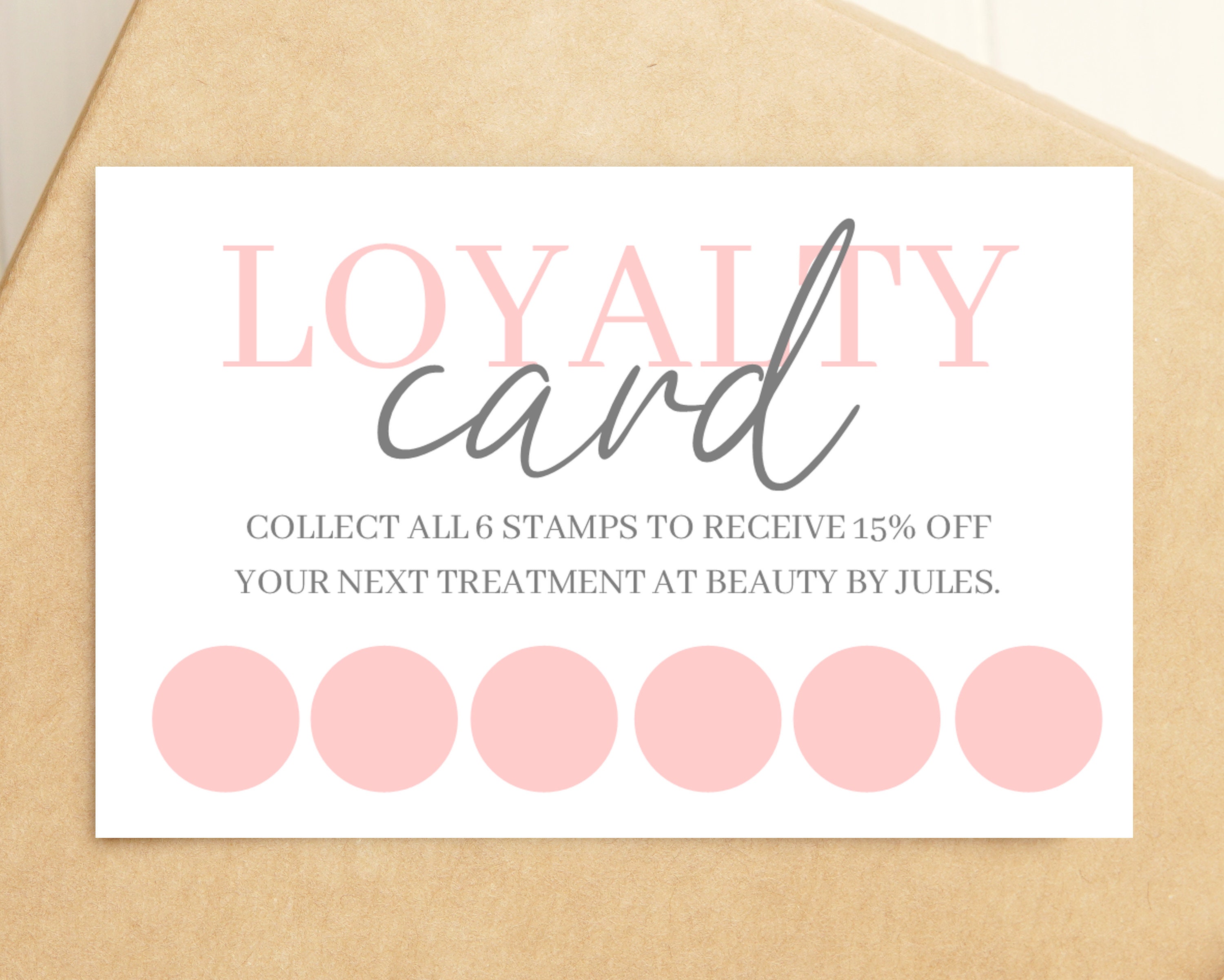 Loyalty Cards for Customers Pink Discount Cards Customer - Etsy
