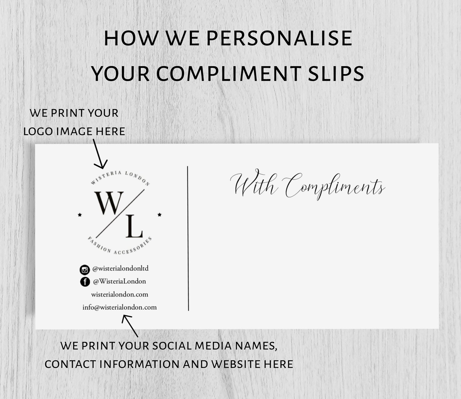 Personalised Business Compliment Slips Logo Thank You Slips - Etsy UK