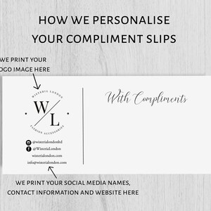 Personalised Business Compliment Slips, Logo Thank You Slips, Custom ...