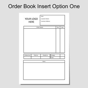 Personalised Business Logo Order Book Business Order Book - Etsy UK