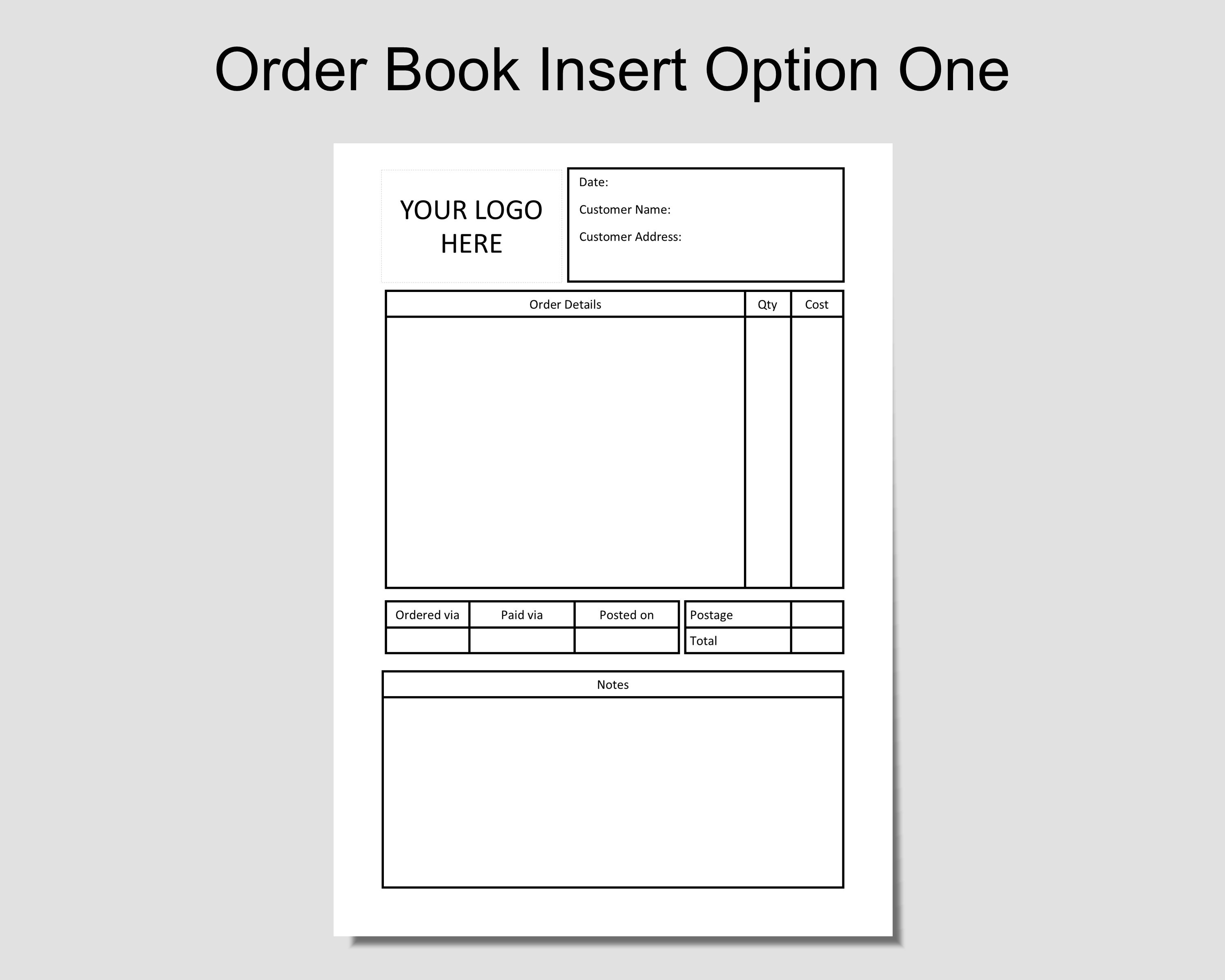 Personalised Business Logo Order Book Business Order Book - Etsy UK