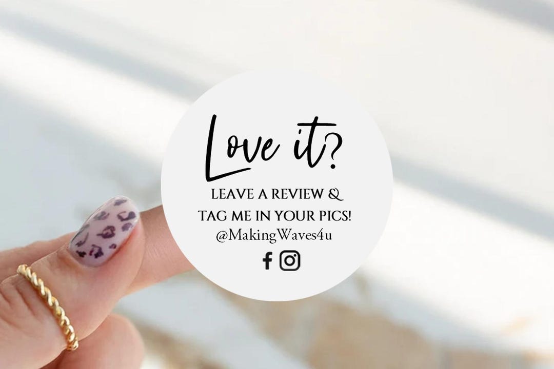Personalized Review Request Stickers – 37mm Round, Matte (35/sheet ...