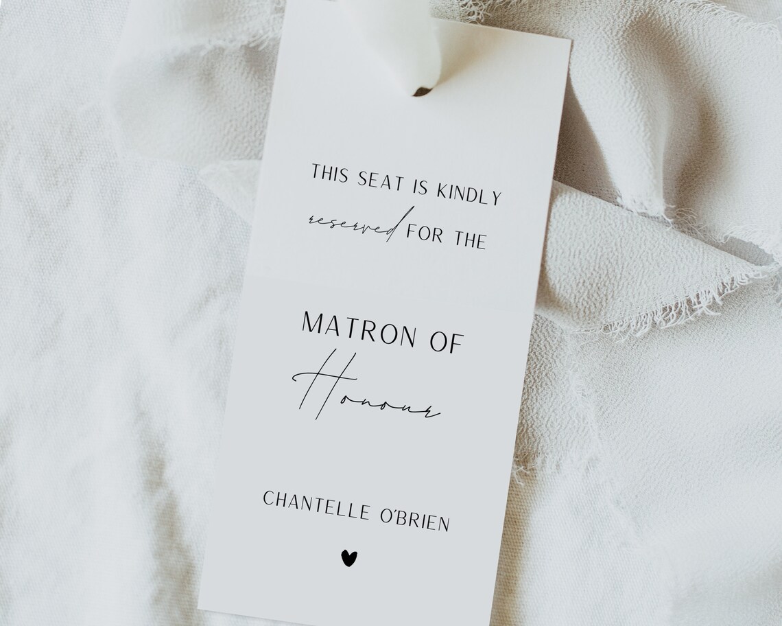 Wedding Ceremony Reserved Chair Tags. Personalised and Printed - Etsy UK