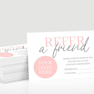 Logo Refer a Friend Loyalty Cards for Small Businesses - Printed ...