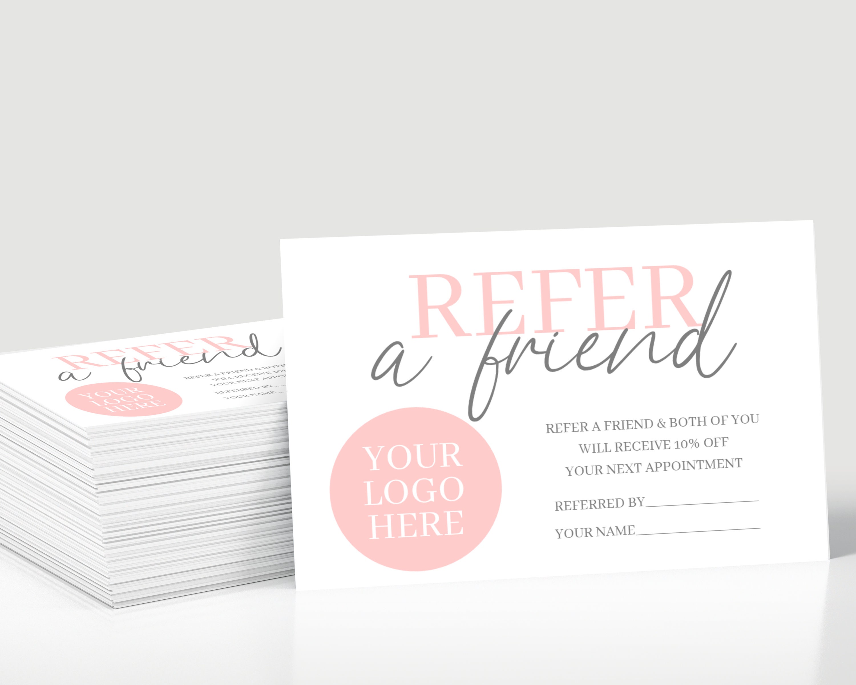 Printed Recommend a Friend Reward Cards With Logo Logo Refer - Etsy UK