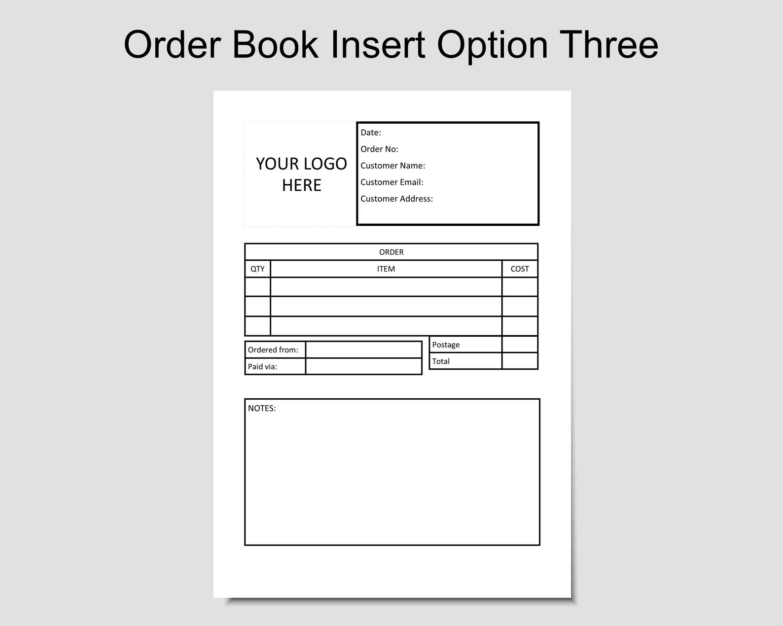 Personalised Business Logo Order Book Business Order Book - Etsy UK