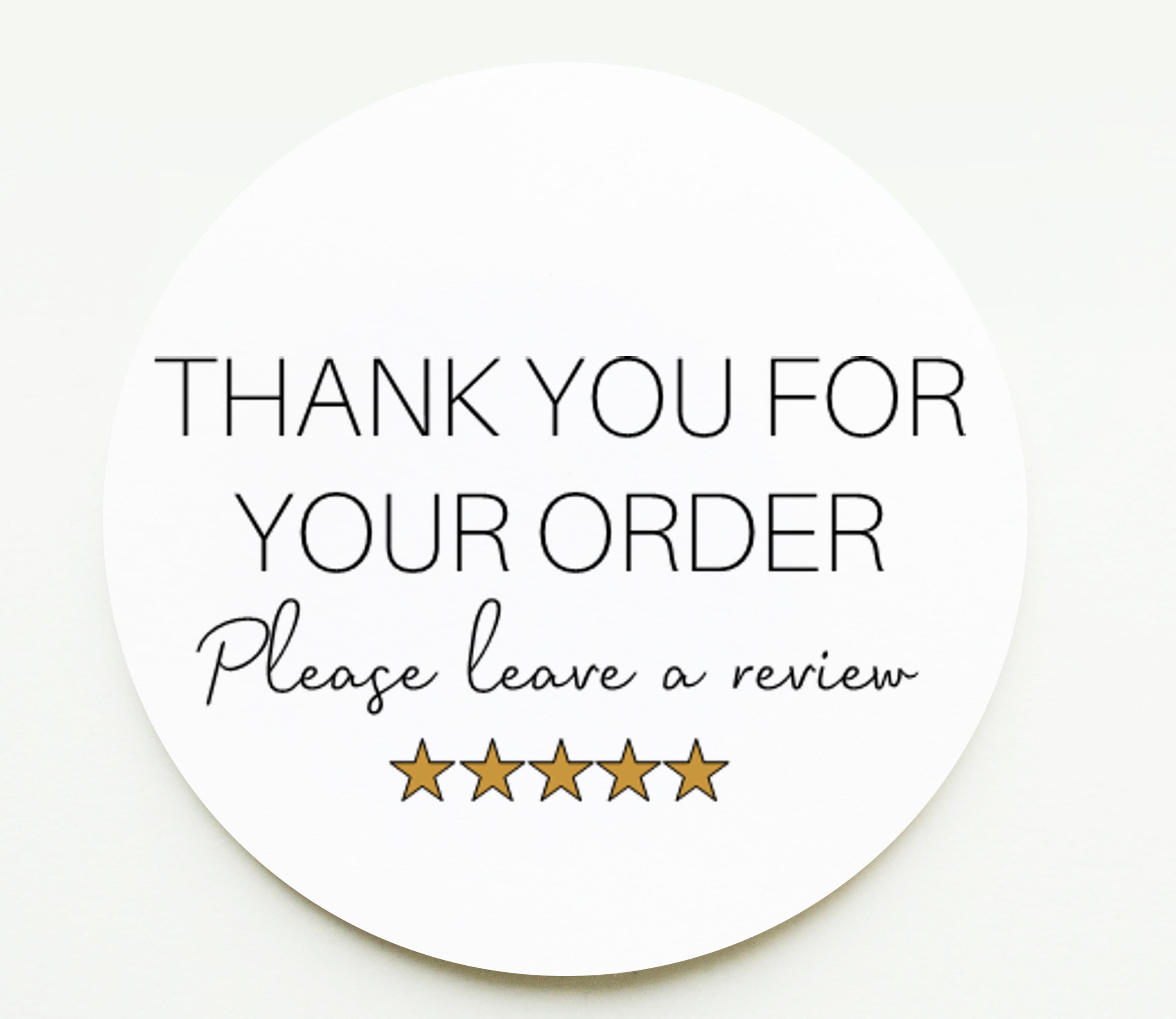 Thank You for Your Order Please Leave a Review Stickers | Etsy UK