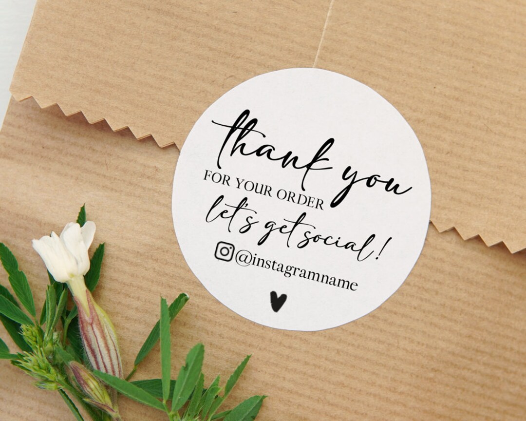 Thank You Follow Us Stickers Personalised Social Media - Etsy