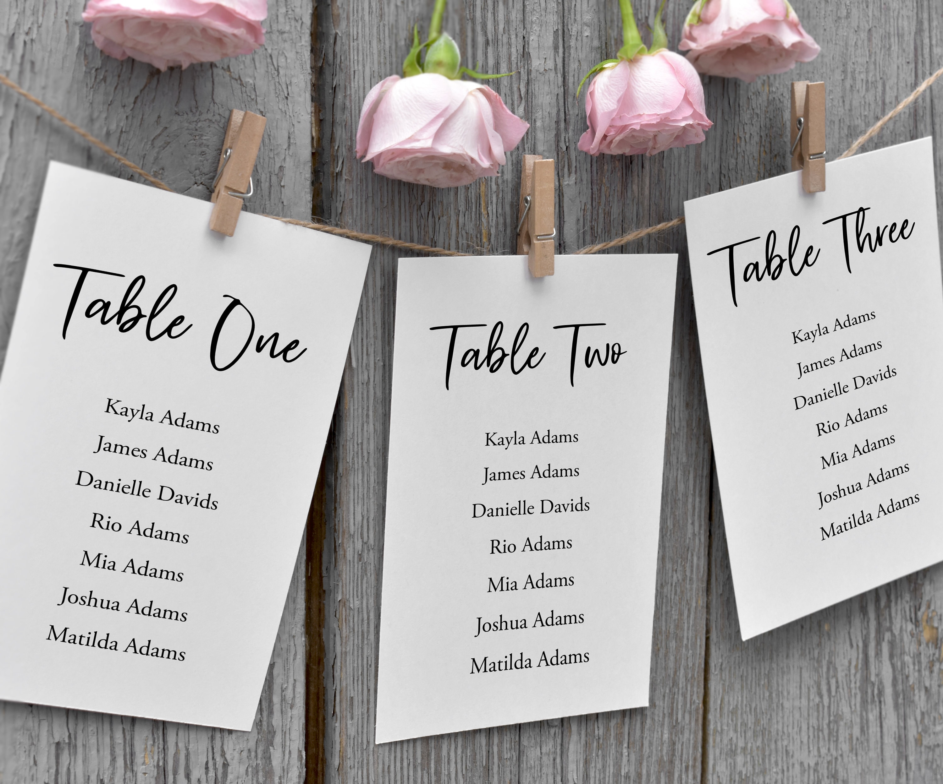 Minimalist Wedding Table Plan Cards Black and White Table | Etsy UK