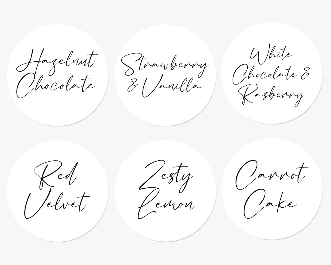 Custom Cake Flavour Stickers Flavour Labels Scent Labels Personalised ...
