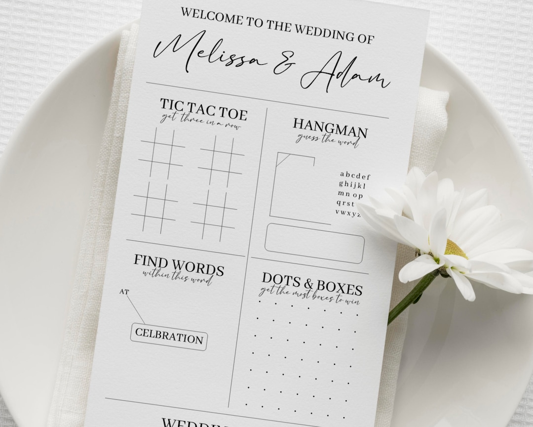 Wedding Activity Game Cards - Personalised Childrens Wedding Games ...