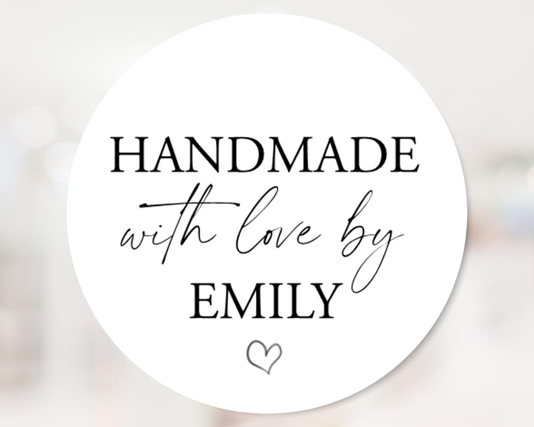Personalised Handmade With Love Stickers - Hand Made Business Stickers ...