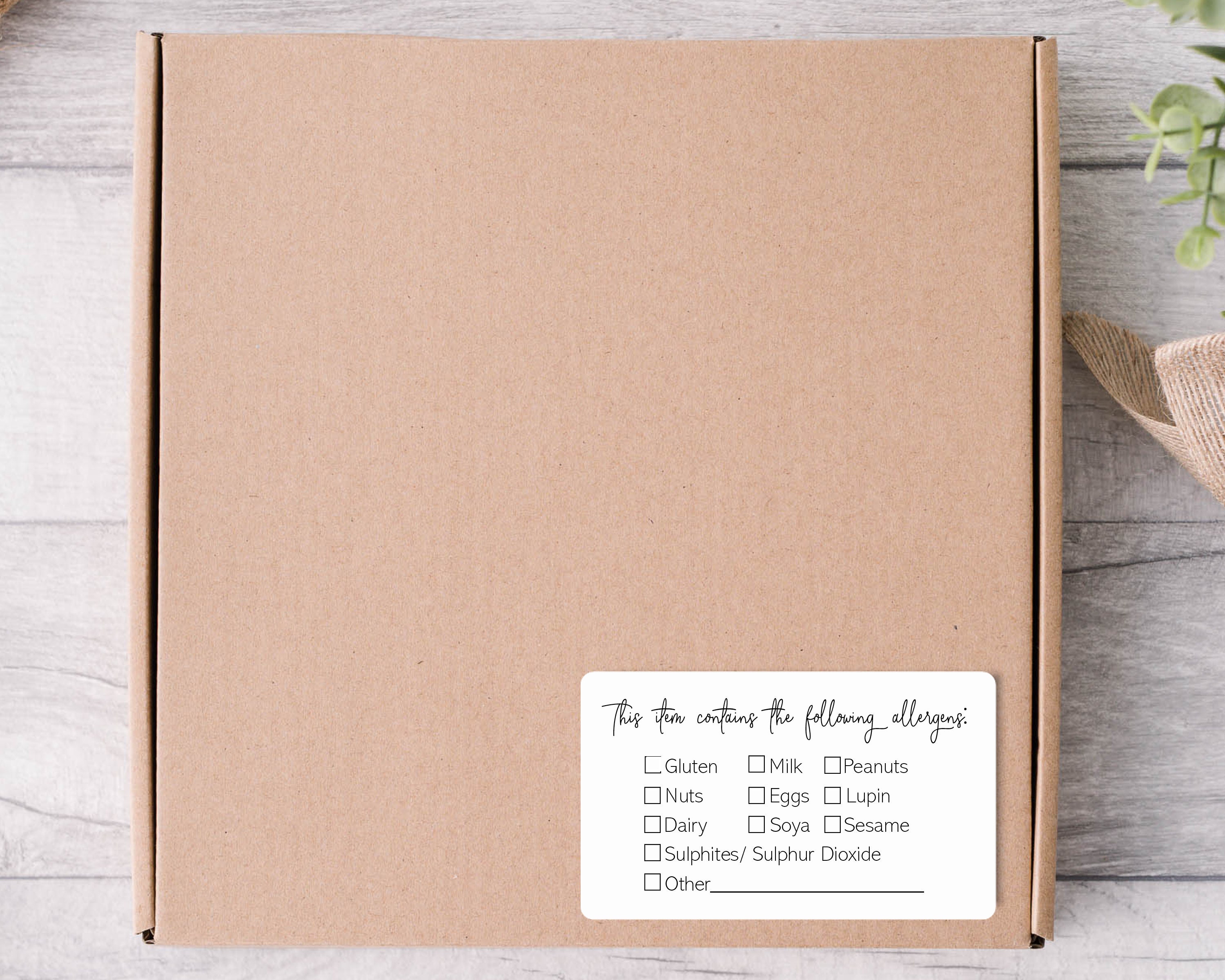 Allergy Information Stickers Cake Box Allergen Information - Etsy