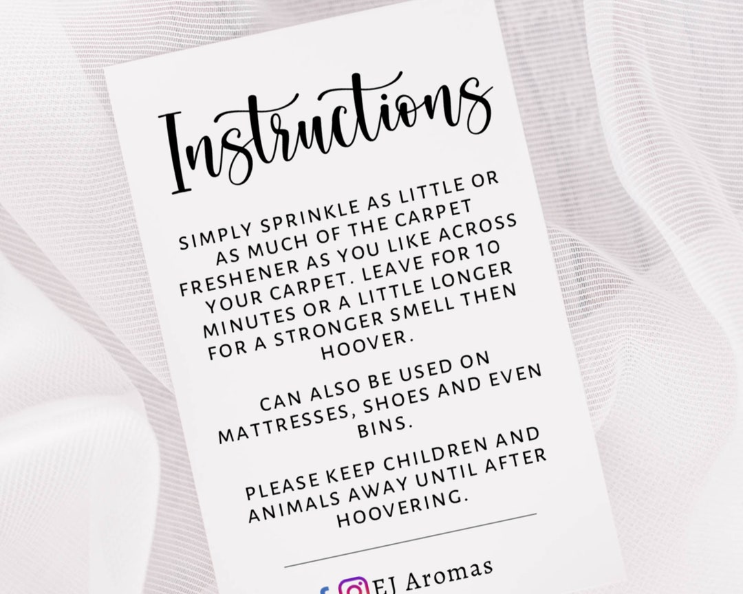 Personalised Instructions Cards - Custom Washing Instructions Card ...