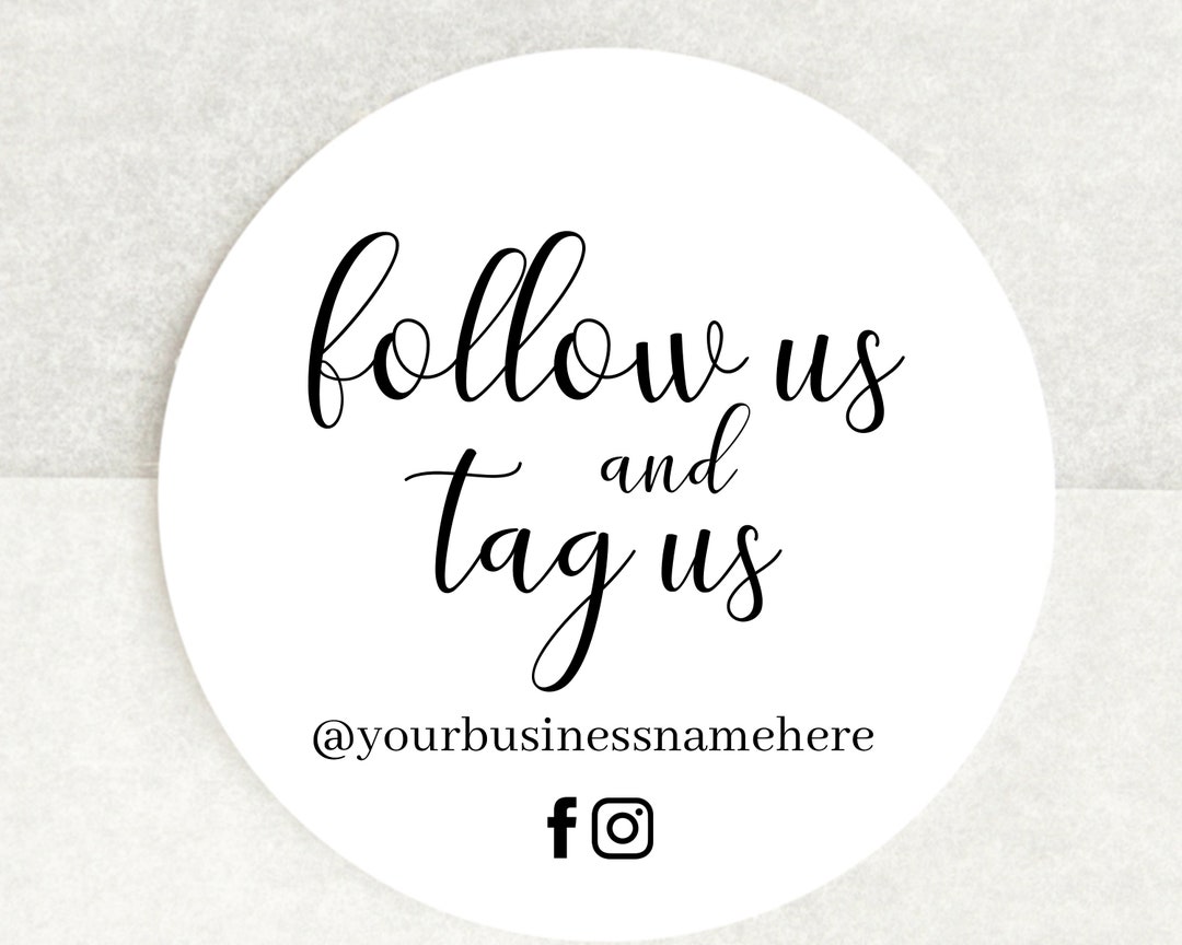 Personalised Follow Us, Tag Us Stickers - Custom Small Business ...