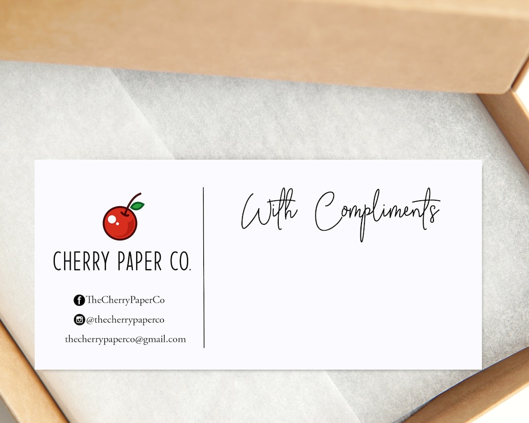 Personalised Business Logo Compliment Slips, Logo Thank You Slips ...