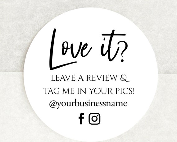 Love It Leave a Review and Tag Us on Social Media Stickers - Etsy