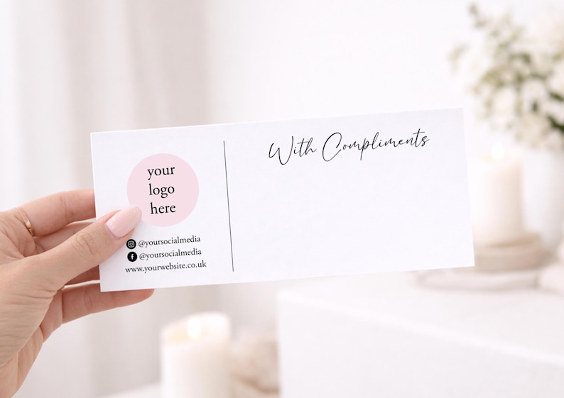 Printed Compliment Slips, Personalised With Business Logo and Social ...