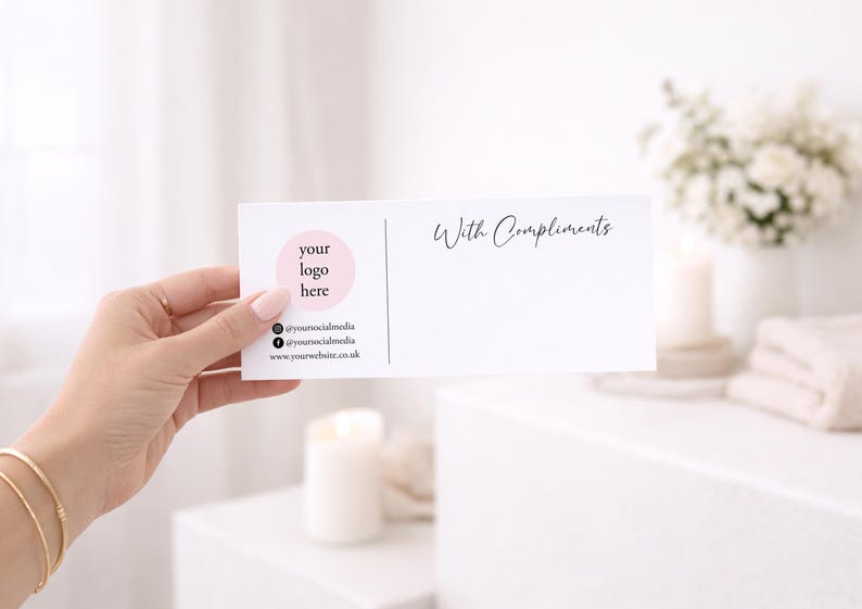 Printed Compliment Slips, Personalised With Business Logo and Social ...