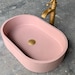 Pink Oval Concrete Bathroom Vessel Sink Wash Basin - Etsy