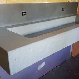 Concrete Trough Sink, Floating Wall Mount 48" Basin, Modern Trough - Etsy