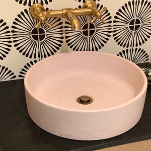 Pink Concrete Bathroom Sink Vessel Bowl Wash Basin - Etsy