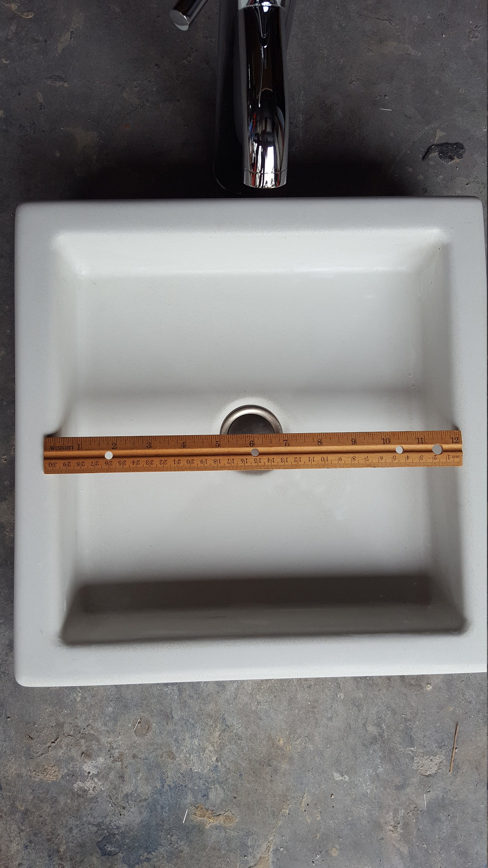 Small Sqaure Vessel Sink Shallow Square Concrete Sink Basin - Etsy