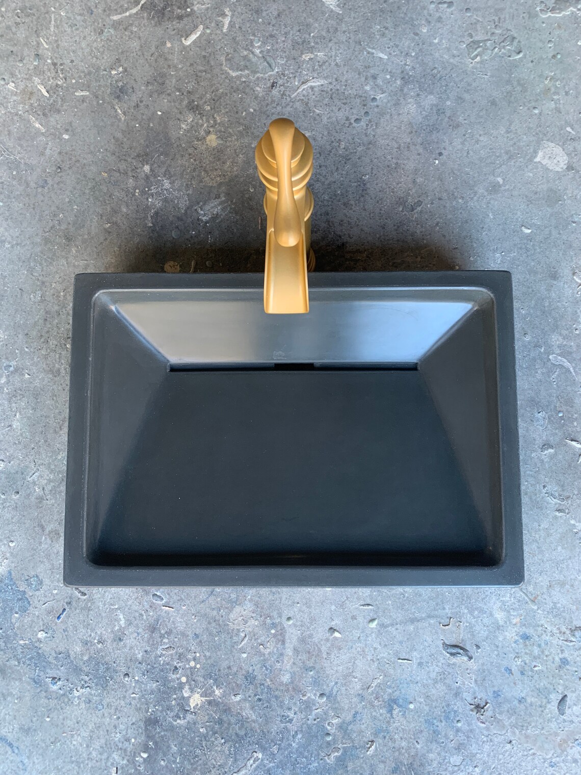 Small Charcoal Concrete Slot Drain Ramp Sink Bathroom Vessel - Etsy