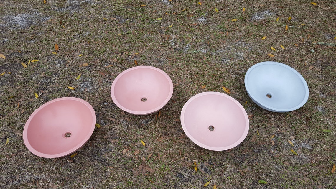 Pink Concrete Vessel Sink Bowl Sink Pink Sink Basin - Etsy
