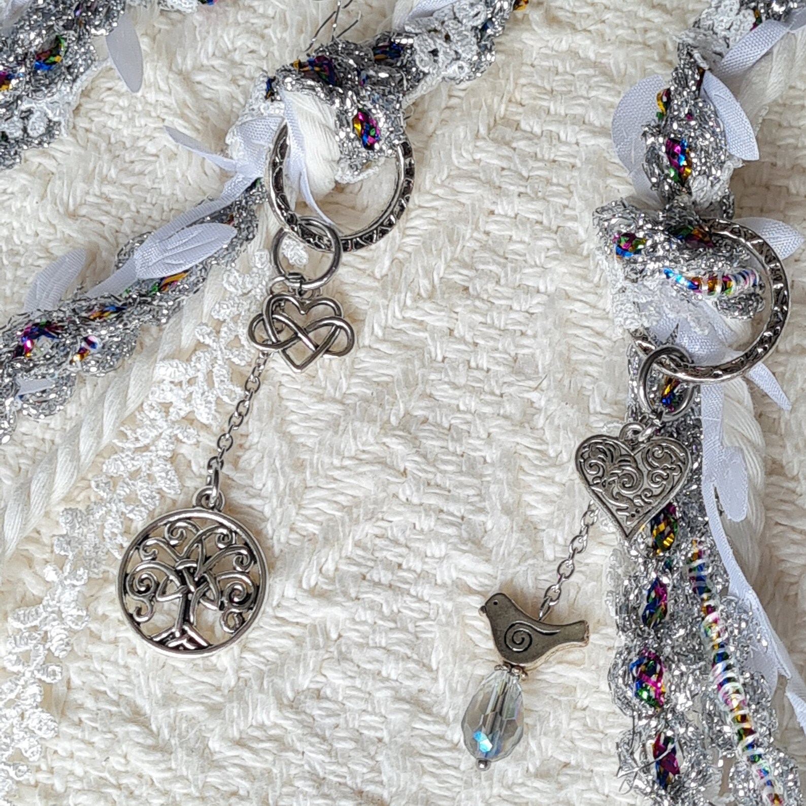 Handfasting Cord 8ft, Wedding Rope, White Leaf, White Lace, Metallic ...