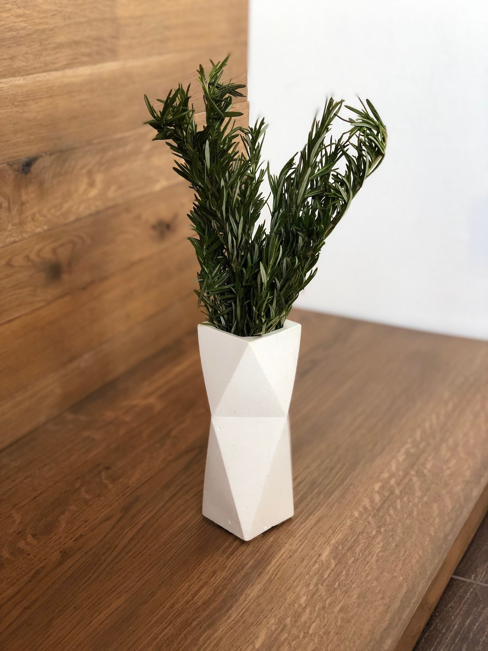 Geometric Concrete Vase: Handmade Cement Home Decor (15cm) - Etsy
