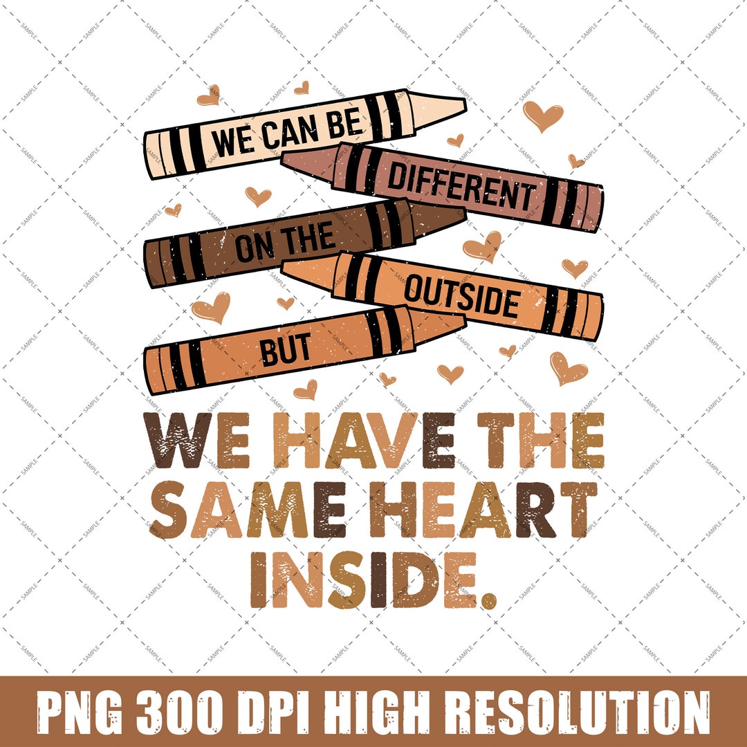 Same Heart Black History Month PNG, Melanin Crayon Different Outside ...