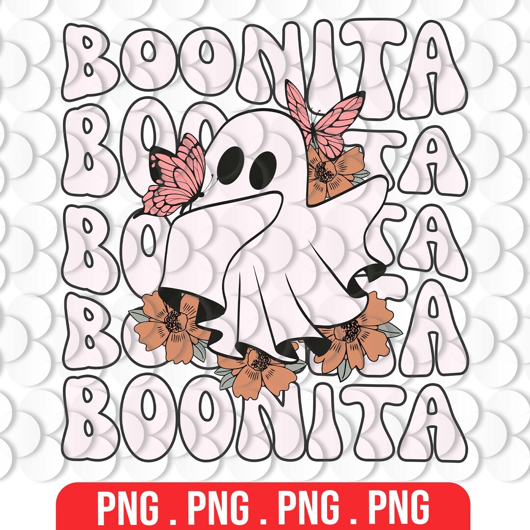 Boonita Funny Retro Spanish Cute Ghost Halloween PNG, Latin Halloween ...