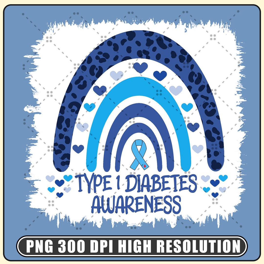 Type 1 Diabetes Awareness PNG Cute Boho Rainbow Diabetes - Etsy
