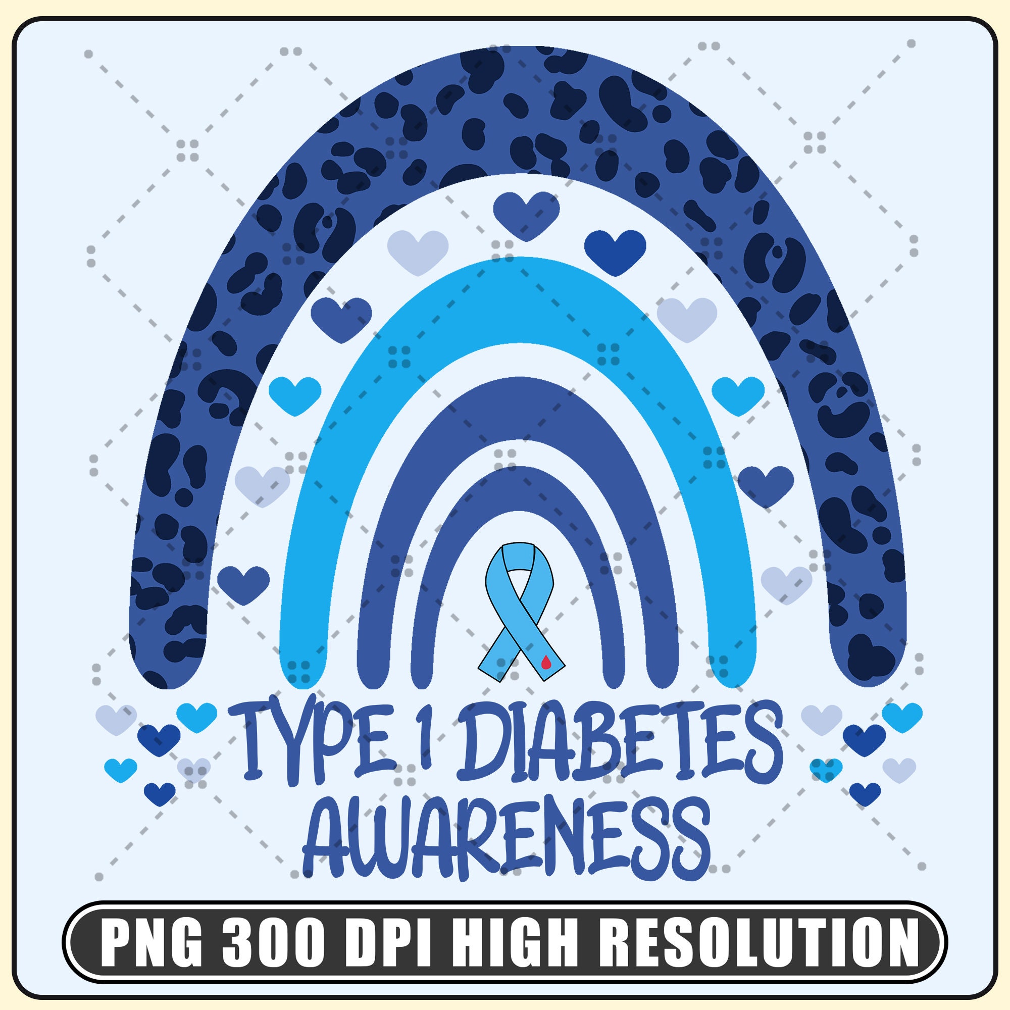 Type 1 Diabetes Awareness PNG Cute Boho Rainbow Diabetes - Etsy