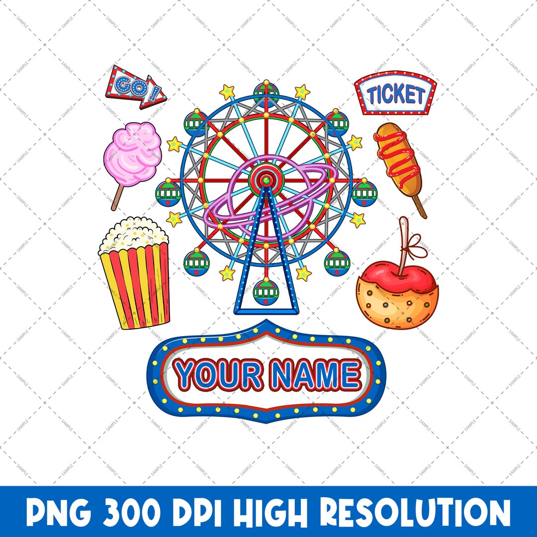 State Fair With Name Plate PNG, Cotton Candy, Ferris Wheel, County Fair ...