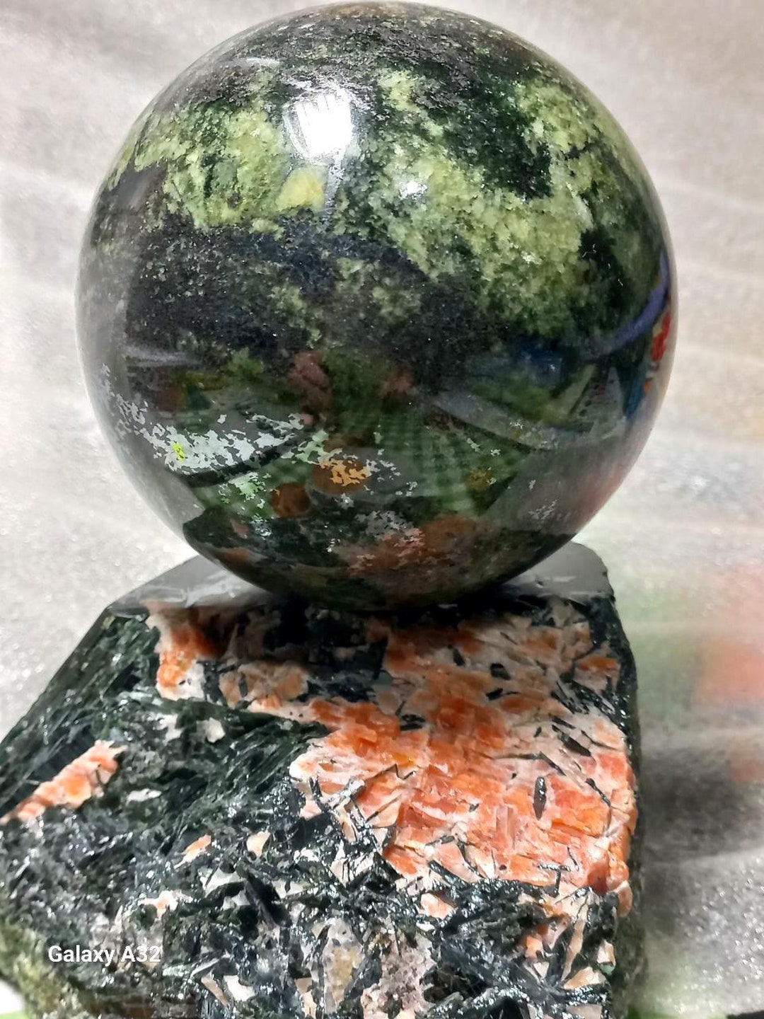 Actinolite Sphere With Custom Stand – Unique Natural Art Piece - Etsy