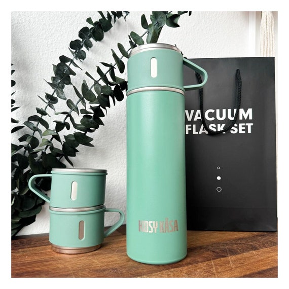 Stainless Steel Vacuum Thermos Flask Set With 2 Additional Cups 500 Ml Thermos Gift Set Etsy UK
