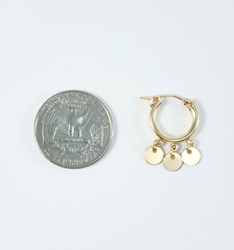 Coin Hoop Earrings Gold Filled Hoop Earrings Disc Hoop - Etsy