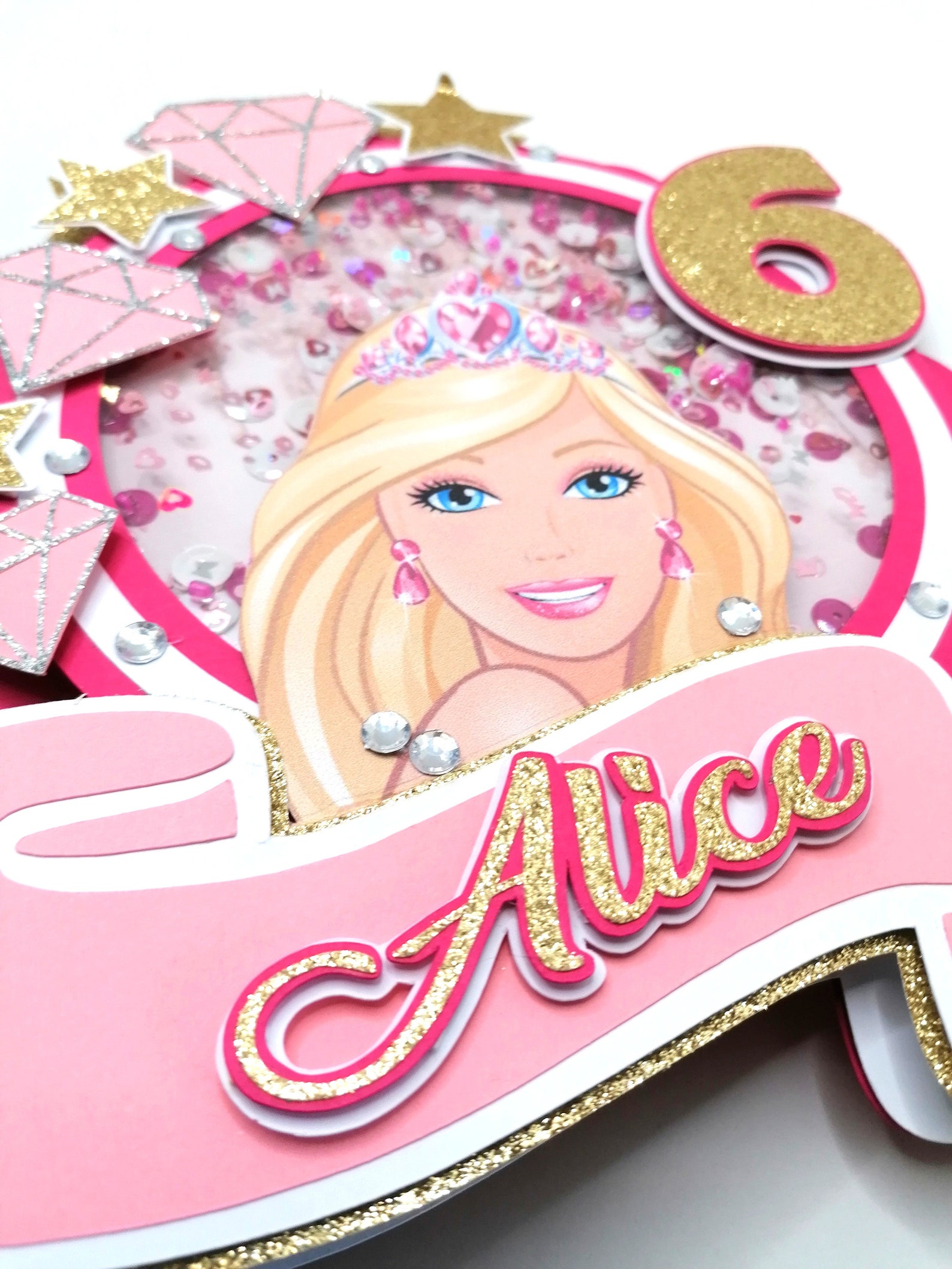 Barbie Shaker Birthday Card, 3D Barbie Postcard, Personalized Barbie ...