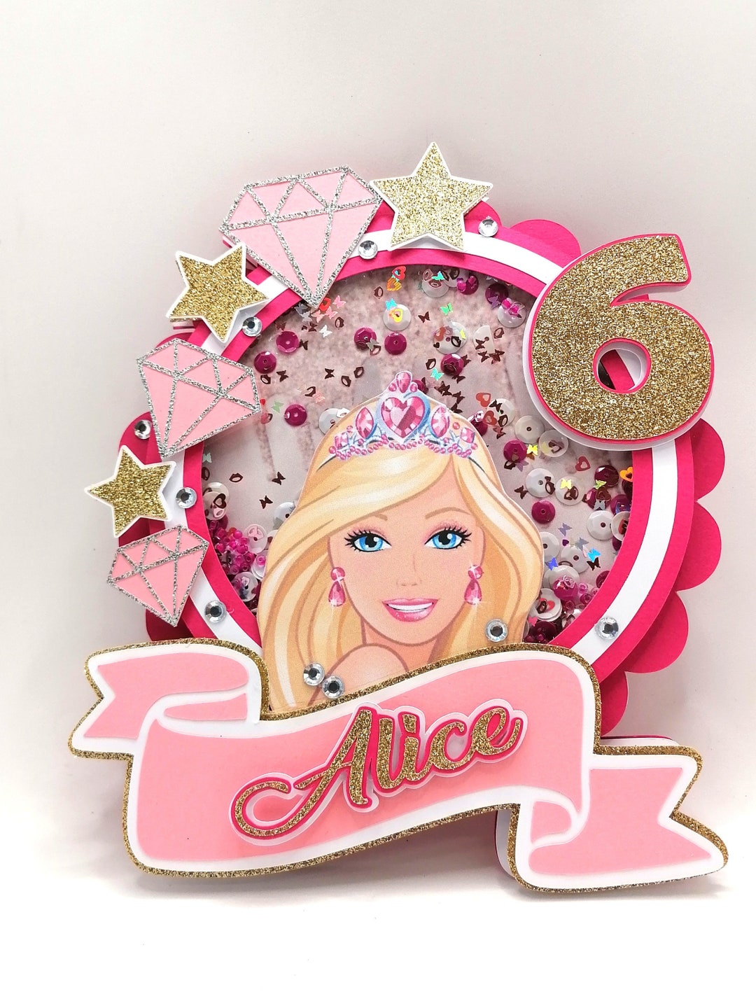 Barbie Shaker Birthday Card, 3D Barbie Postcard, Personalized Barbie ...