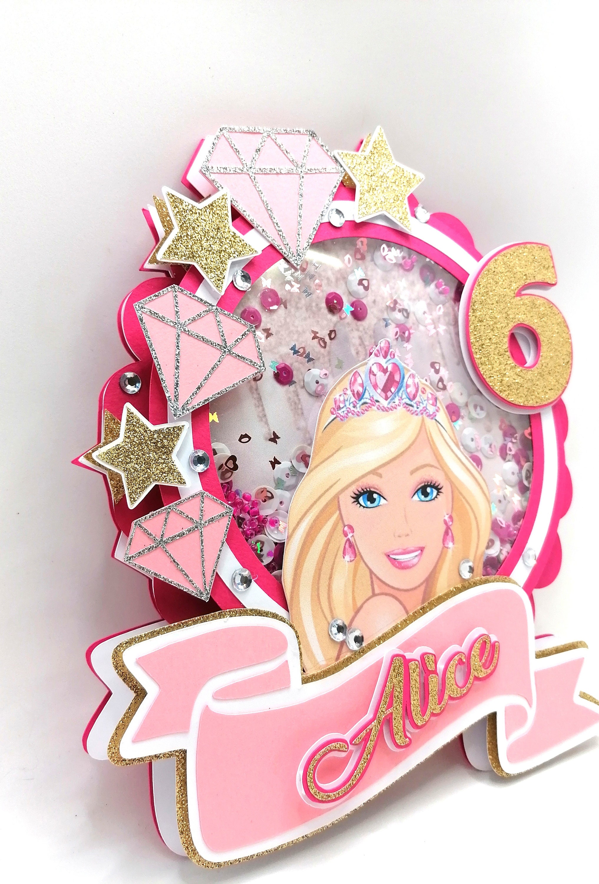 Barbie Shaker Birthday Card, Barbie 3D Postcard, Barbie Personalized ...