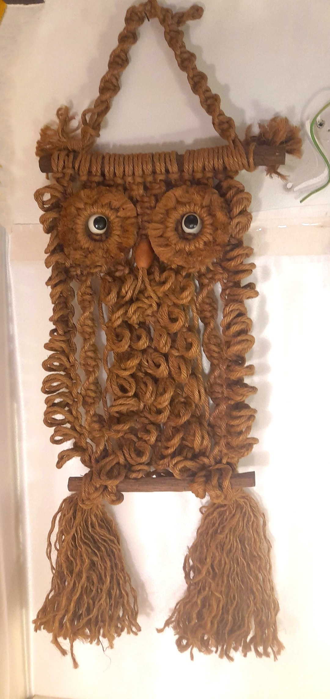 Vintage Macrame Wall Owl, 1960-1970 - Etsy