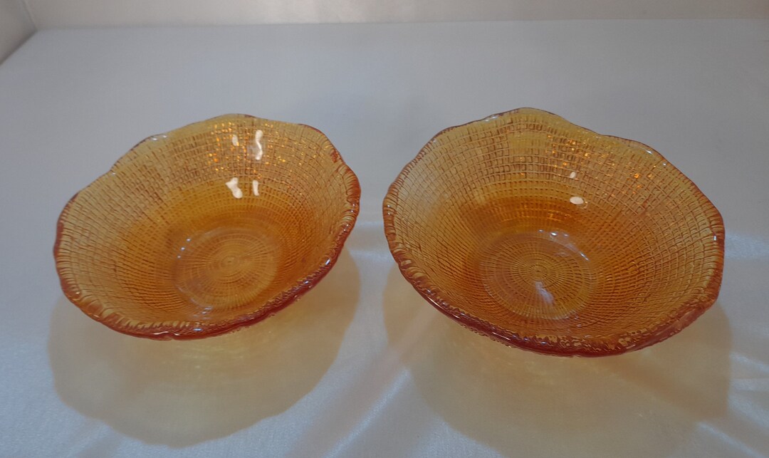 Pair of Glass Bowls IVV Brand in Yellow/orange Color - Etsy