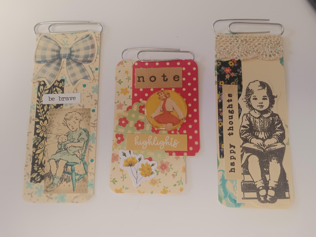 3 Altered Paper Clips. Junk Journal Supplies. Embellishments. Journal ...