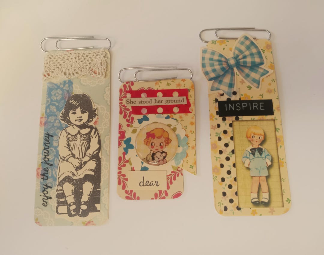 3 Altered Paper Clips. Junk Journal Supplies. Embellishments. Journal ...