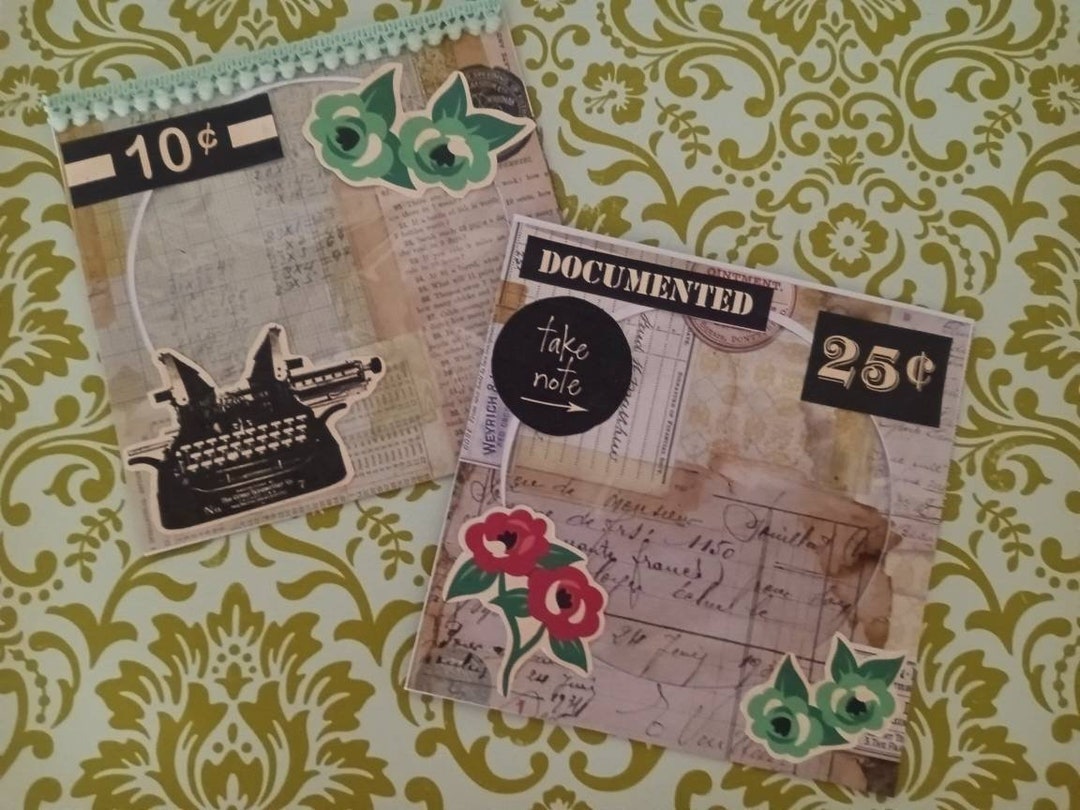 Altered CD Pockets. Set of 2 Pockets. Junk Journal Supplies. - Etsy