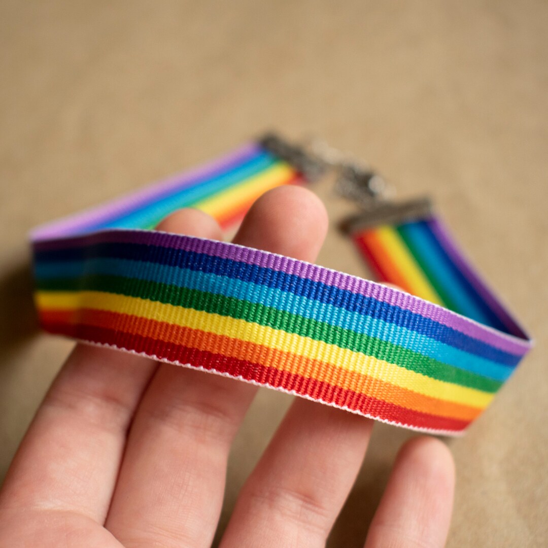 Stainless Steel Choker LGBT+ Rainbow Pride Chokers - Gay Queer Pride - Etsy